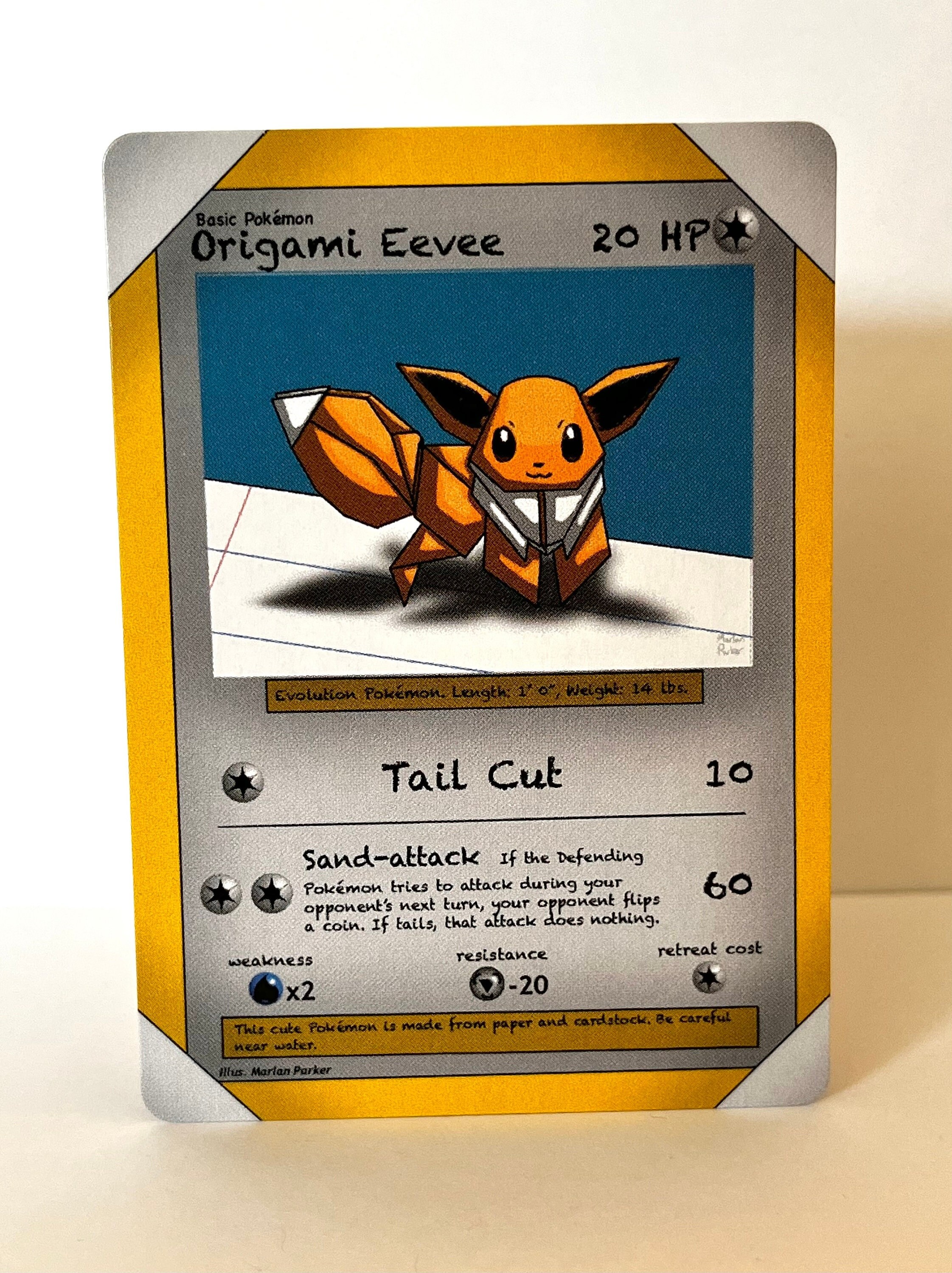 Custom Origami Eevee Pokémon Card - Etsy