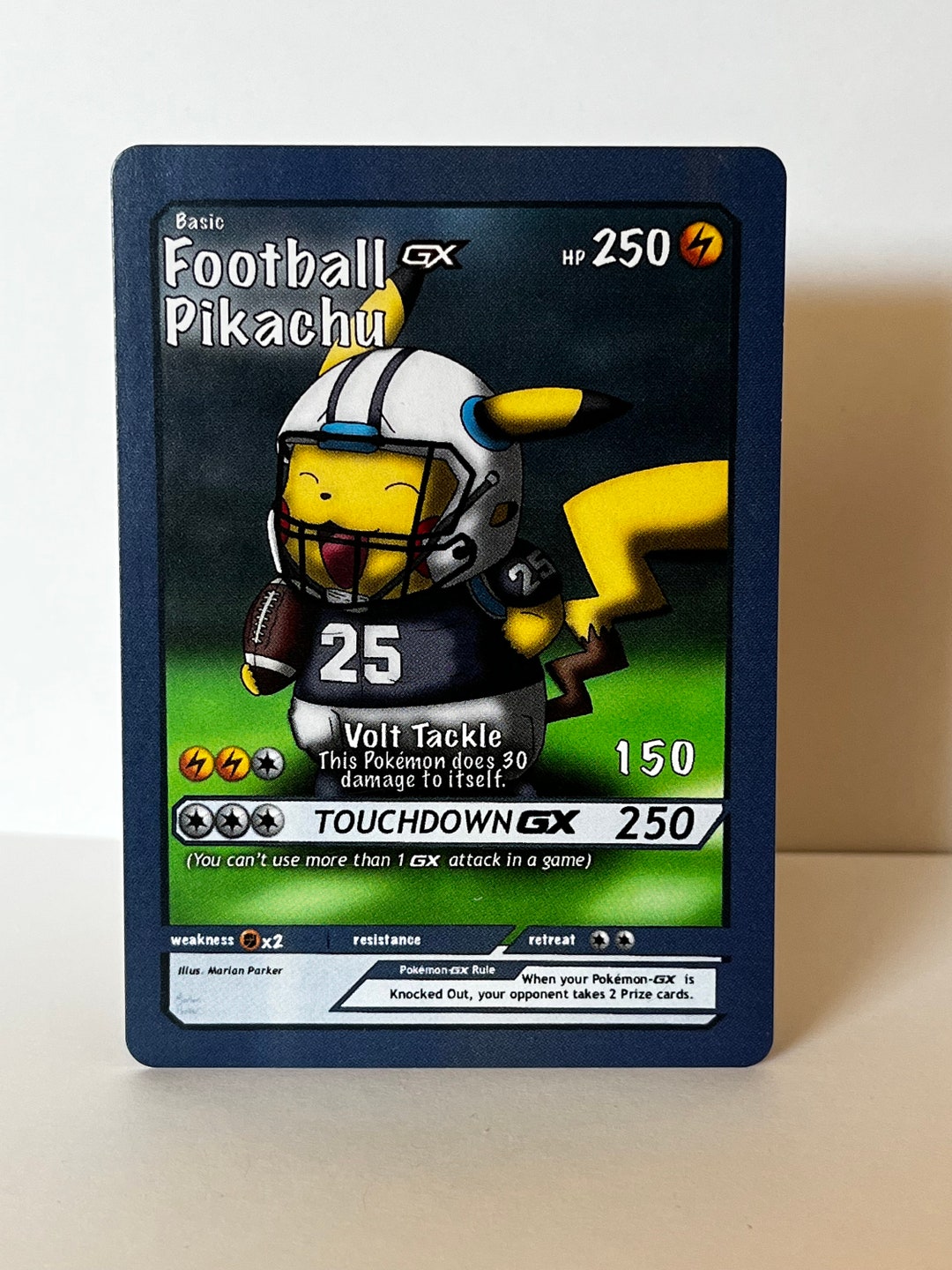 Custom Pokémon Card Football Pikachu (blue and White) - Etsy