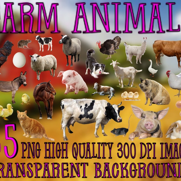 Farm Animal Clipart - Etsy