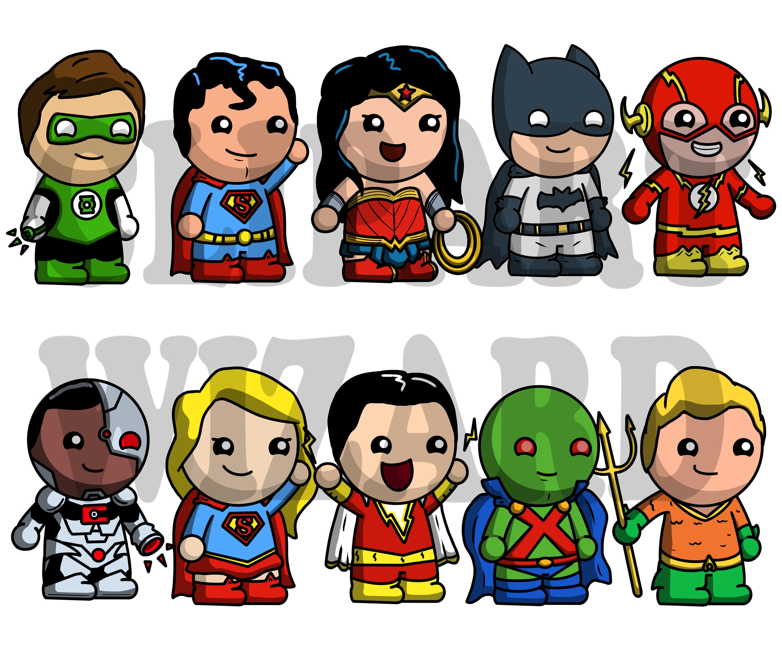 PNG Superhero Clipart Character Pack 10 Superheroes - Etsy