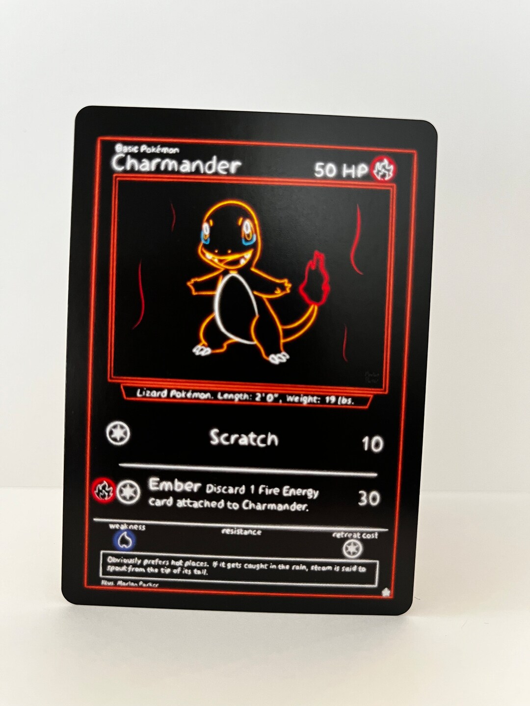 Custom Pokémon Card Neon Charmander - Etsy