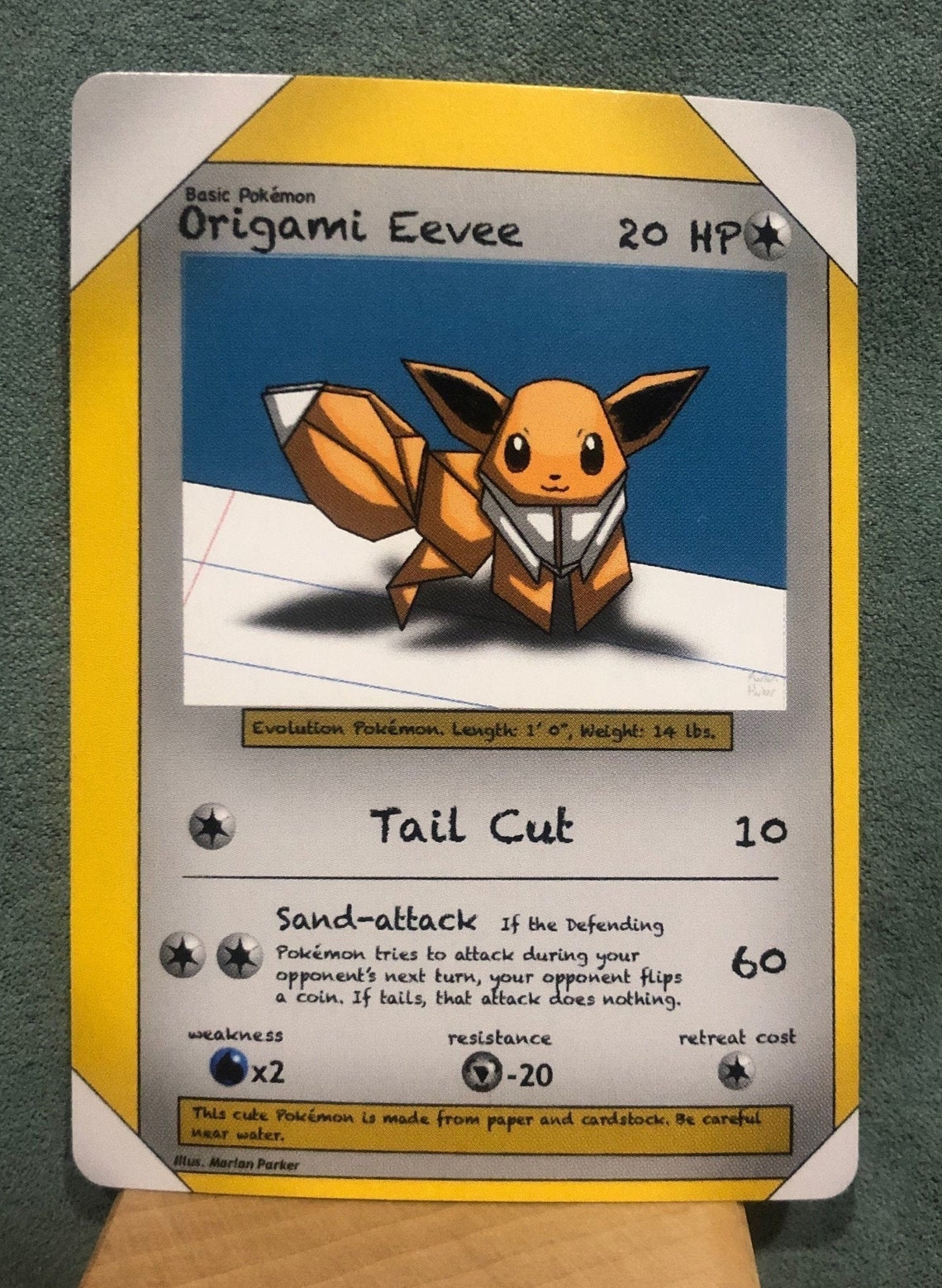 Custom Origami Eevee Pokémon Card - Etsy