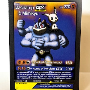 Custom Pokémon Card Machamp and Mimikyu Tag Team - Etsy