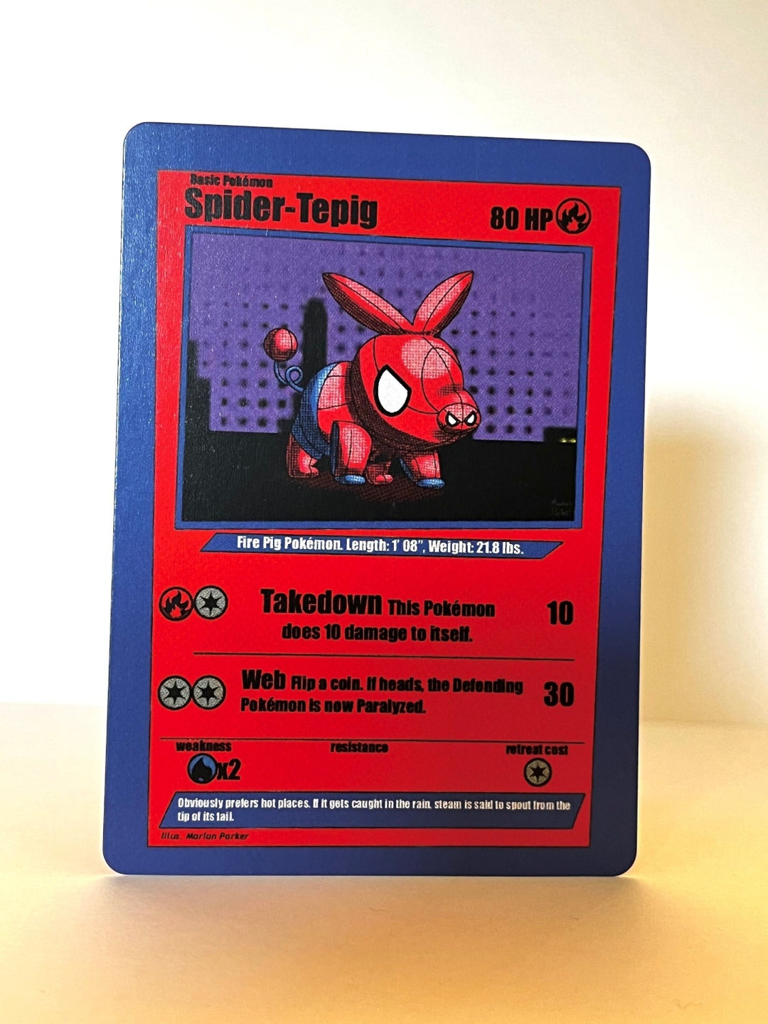 Custom Pokemon Card Spider-tepig (spider-man Tepig) - Etsy