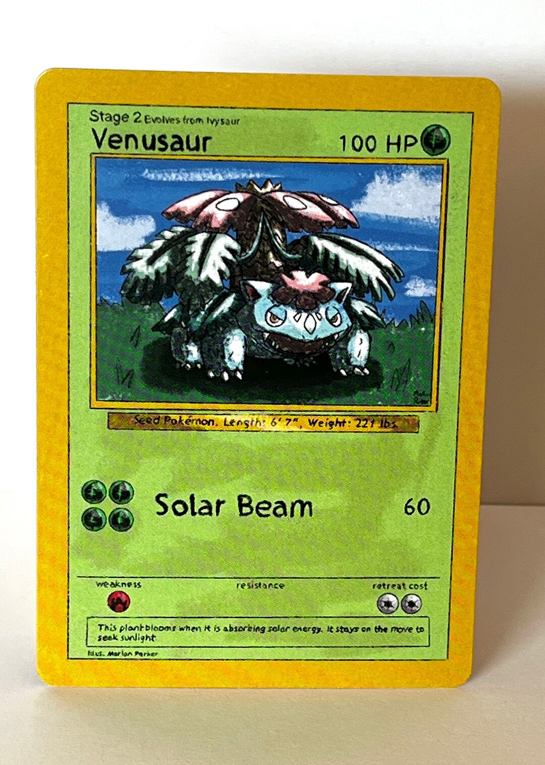 Custom Pokémon Card Wax Art Venusaur - Etsy