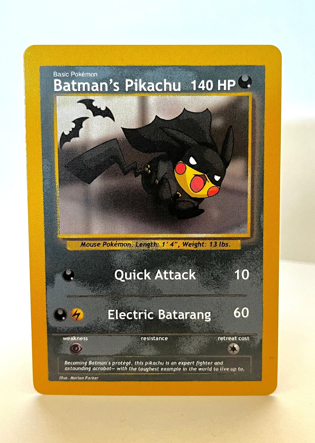 Custom Pokémon Card Batman's Pikachu black Suit - Etsy