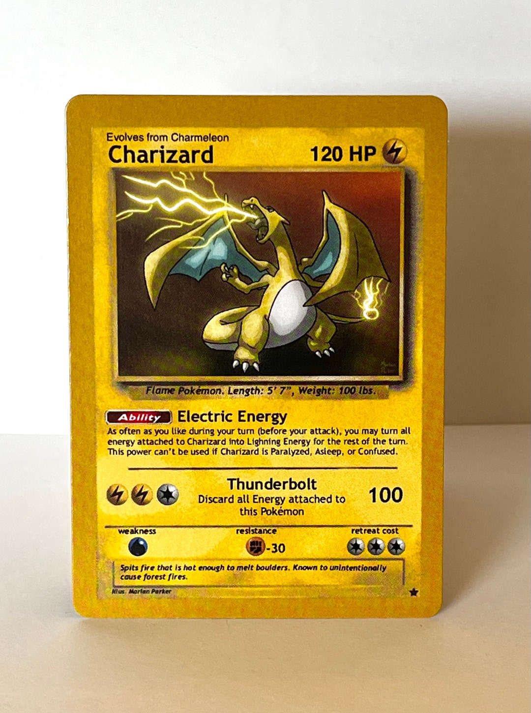 Custom Pokémon Card Lightning-type Charizard - Etsy