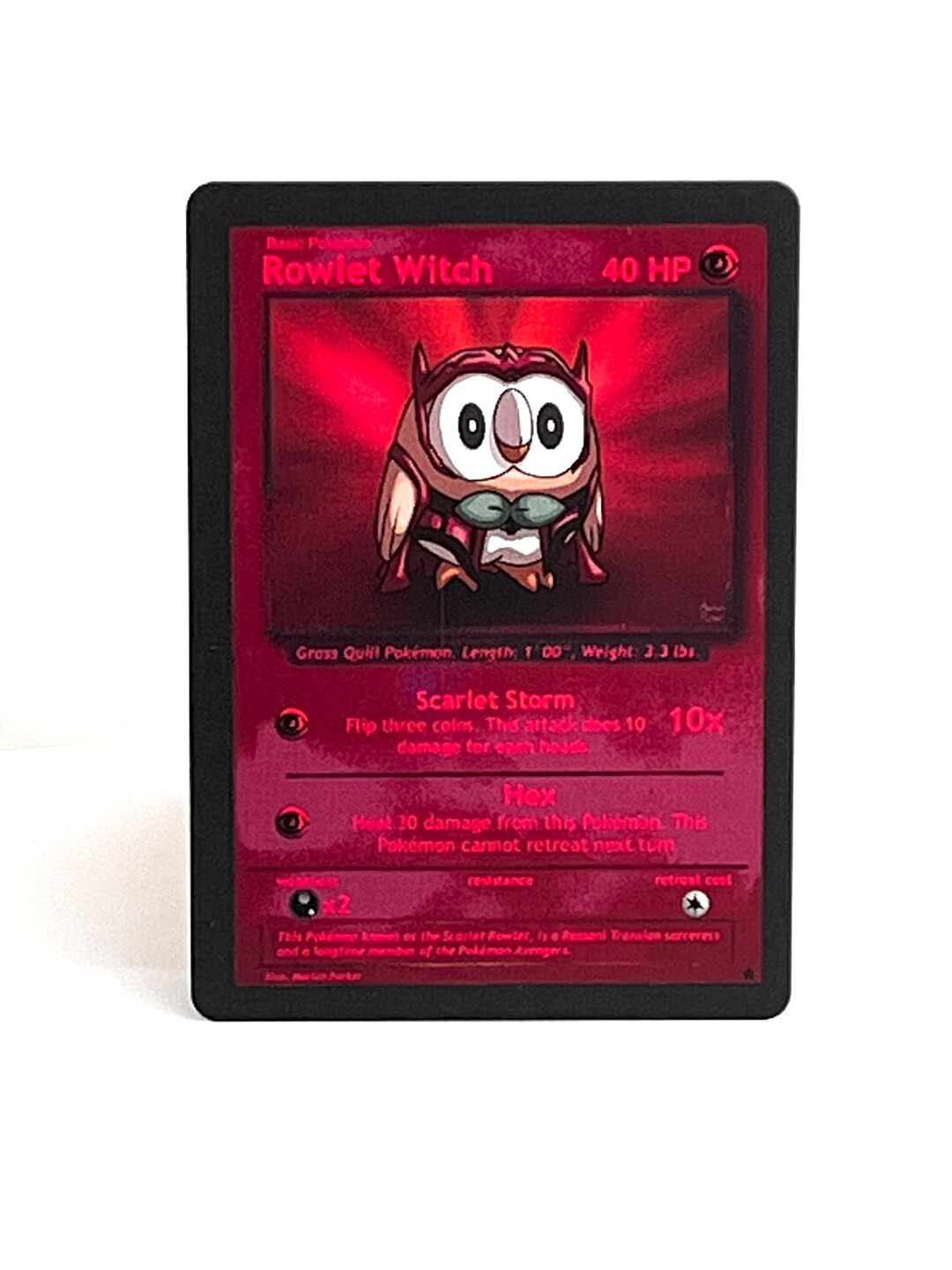 Custom Pokémon Card Rowlet Witch (scarlet Witch Rowlet) - Etsy