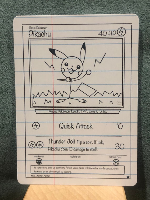 Custom Pokémon Card Stick Figure Pikachu - Etsy