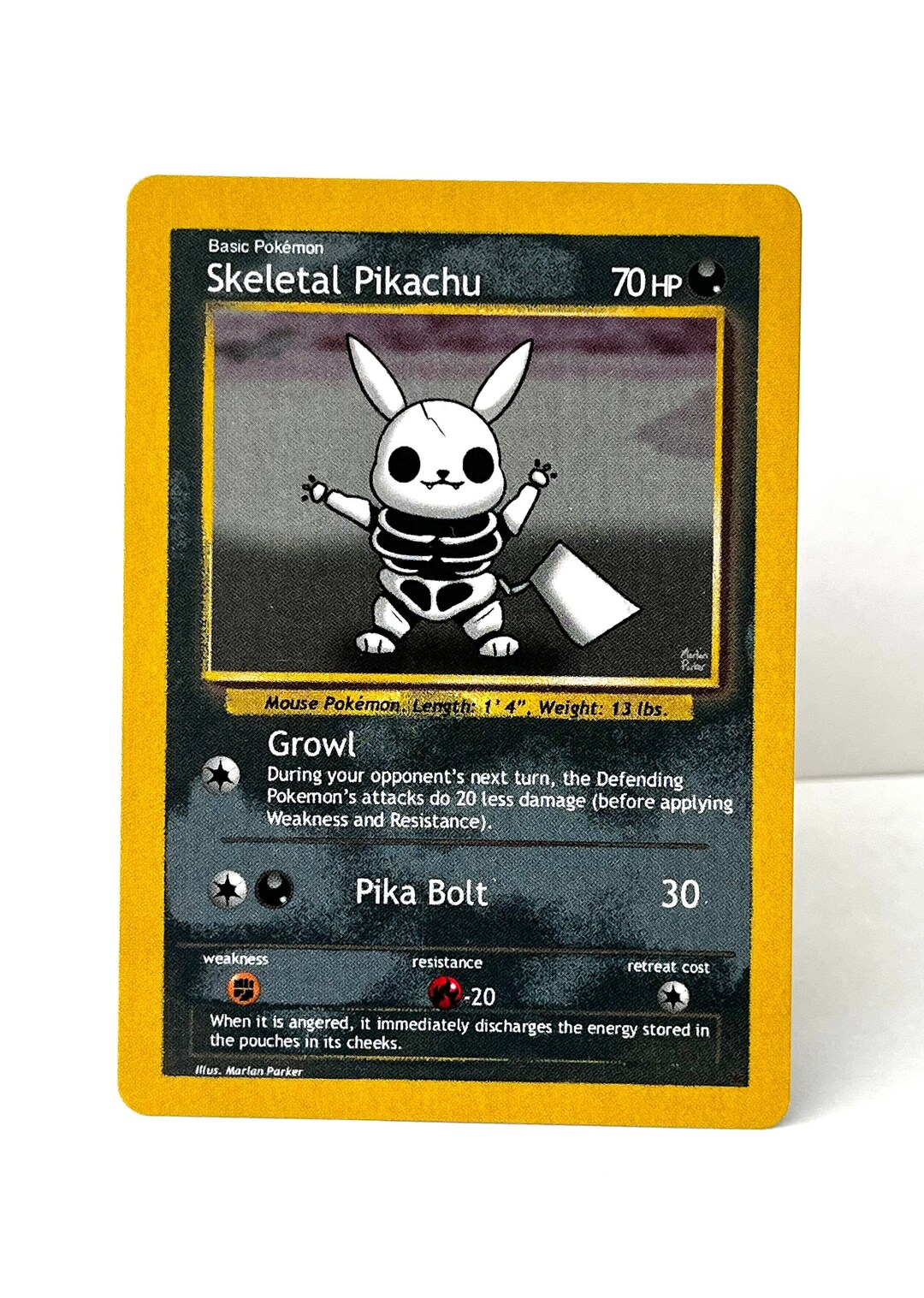 Custom Pokémon Card Skeletal Pikachu - Etsy