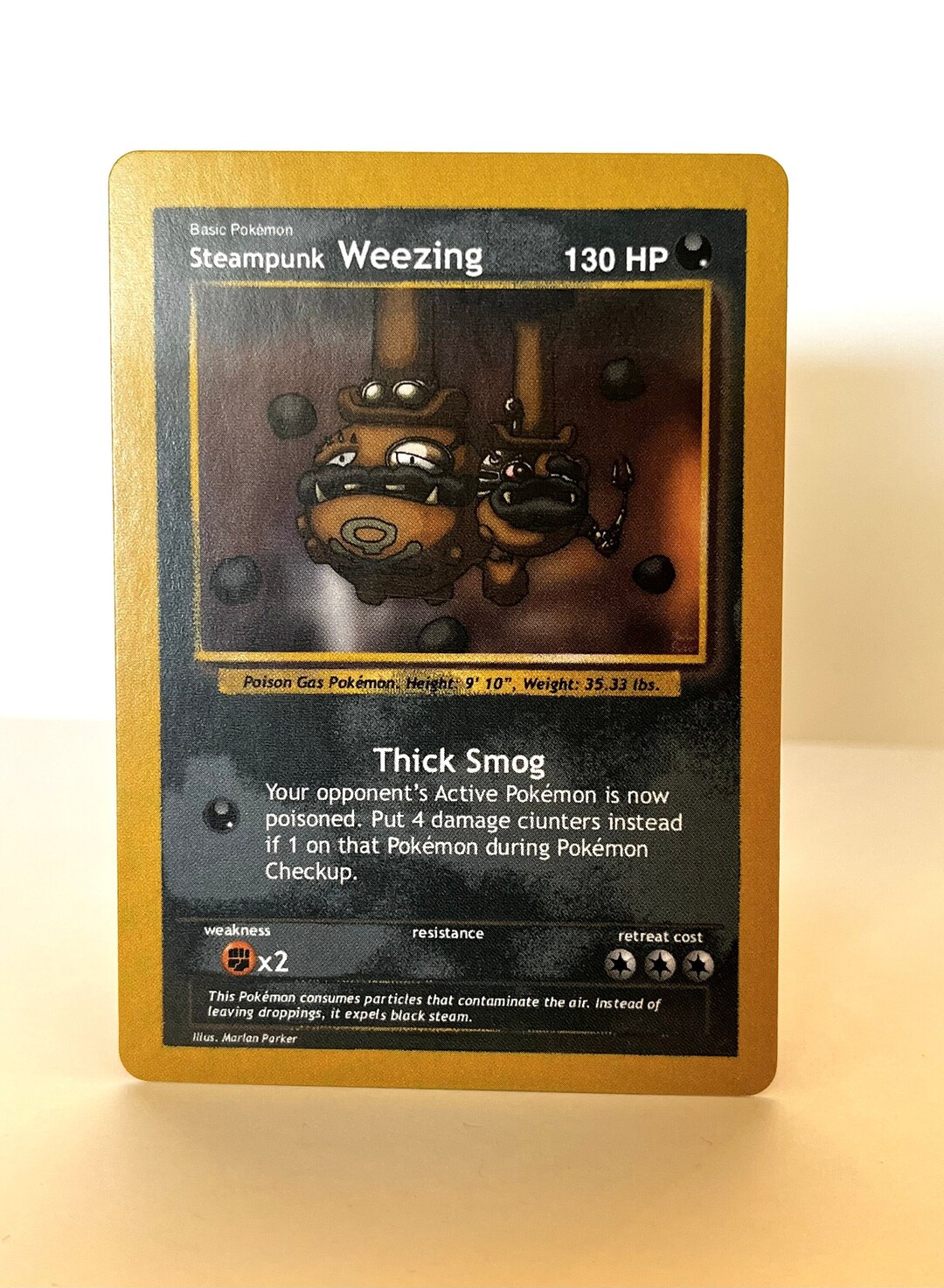 Custom Pokémon Card Steampunk Weezing - Etsy