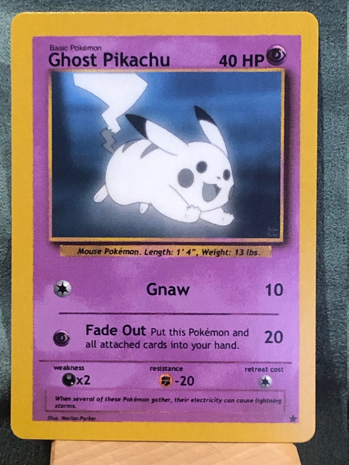 Custom Pokemon Card Ghost Pikachu | Etsy