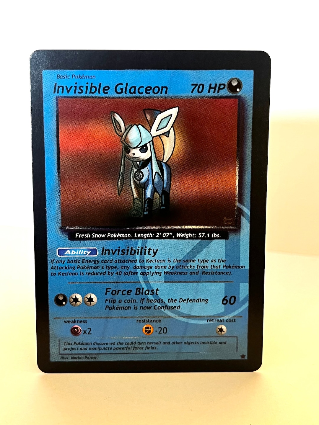 Custom Pokémon Card Invisible Glaceon (fantastic Four Woman Glaceon) - Etsy