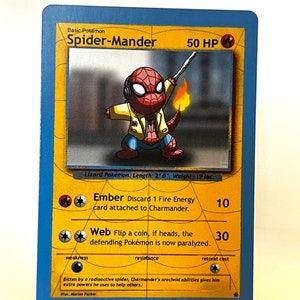 Custom Pokemon Card Spider-mander (spider-man Charmander) - Etsy