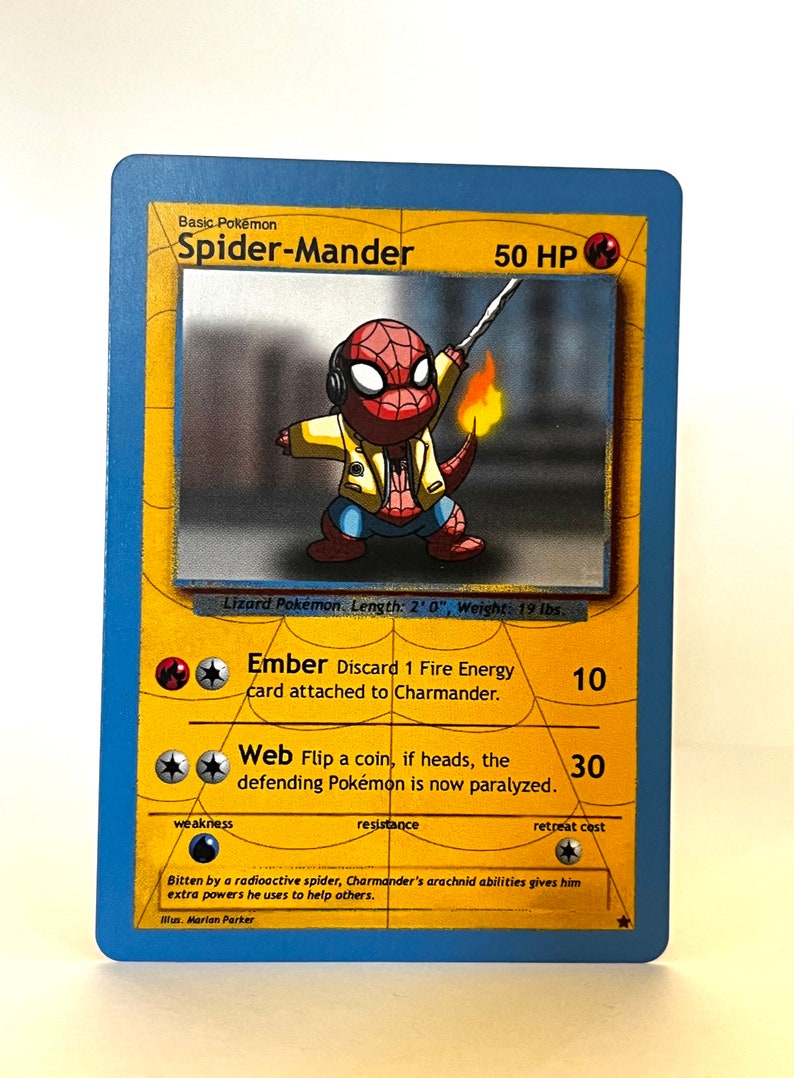 Custom Pokemon Card Spider-mander (spider-man Charmander) - Etsy