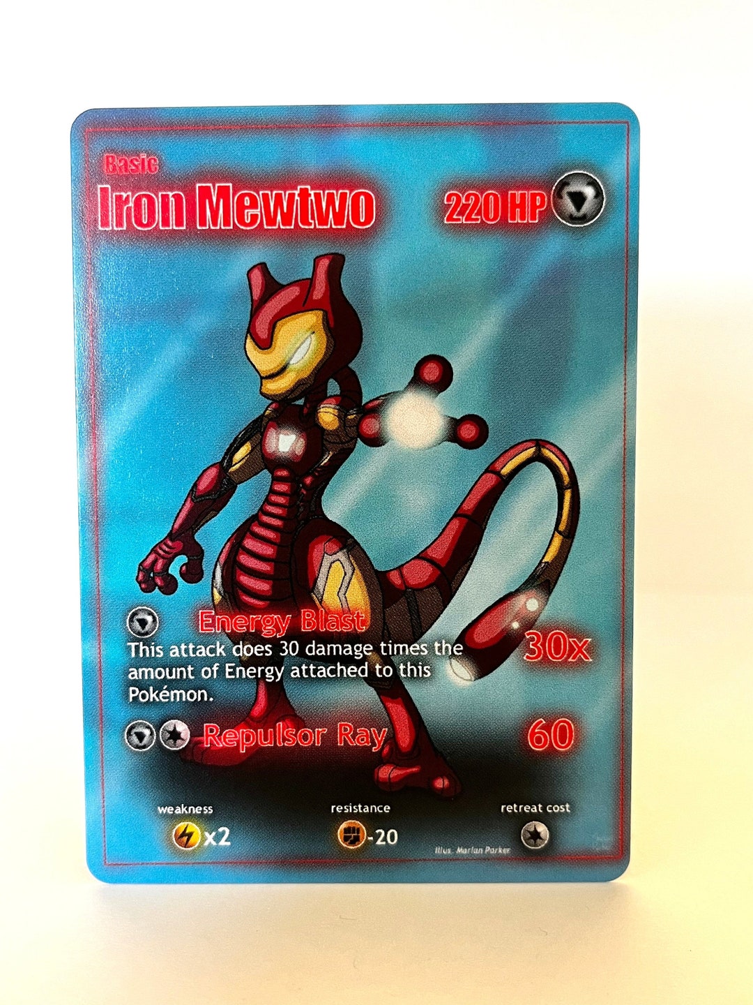 Custom Pokémon Card Iron Mewtwo (iron Man Mewtwo) - Etsy