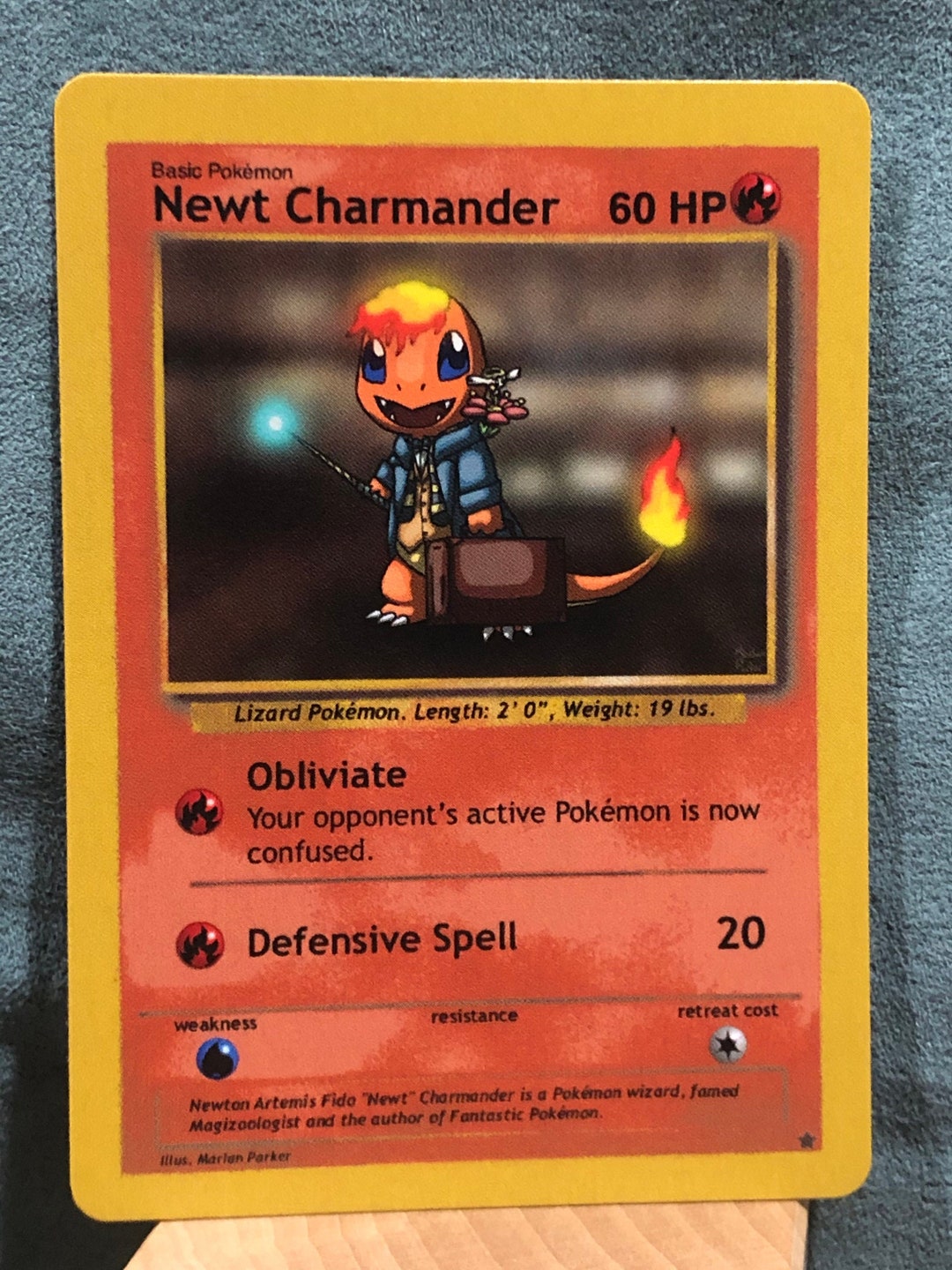 Custom Pokemon Card Newt Charmander newt Scamander - Etsy
