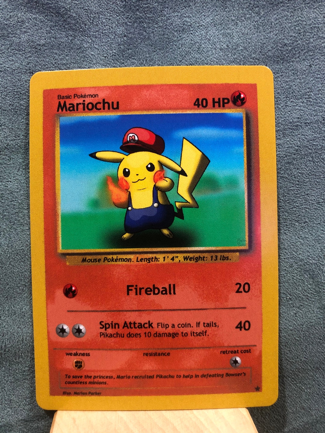 Custom Pokemon Card Mariochu (mario Pikachu) - Etsy