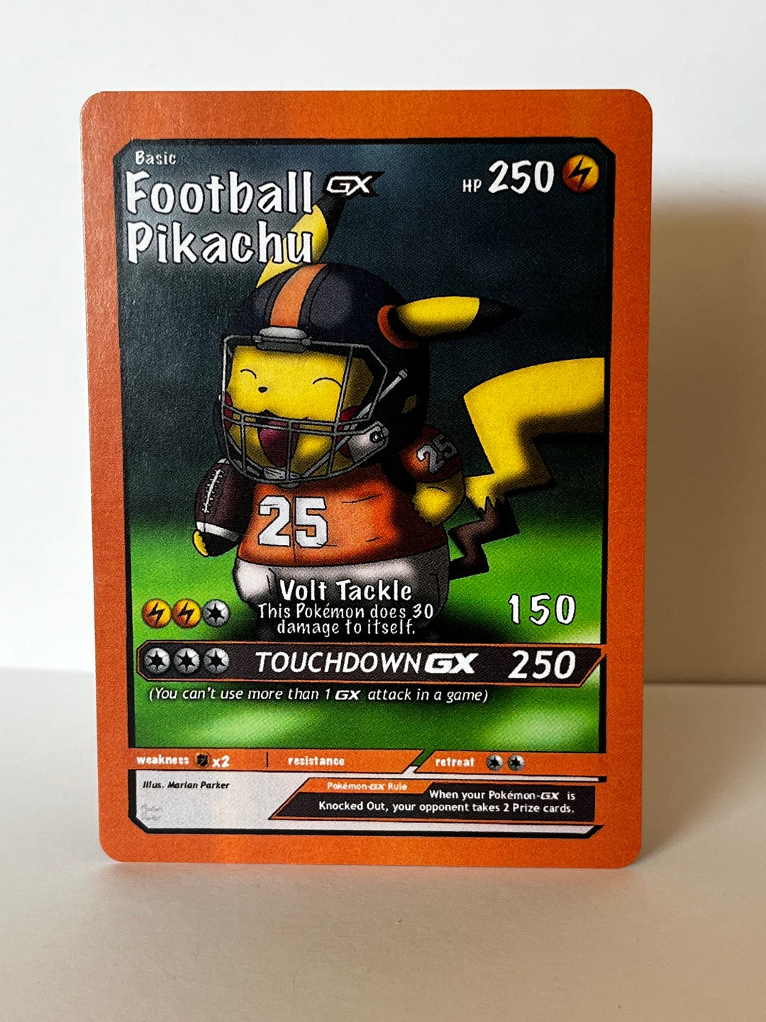 Custom Pokémon Card Football Pikachu (orange and Blue) - Etsy