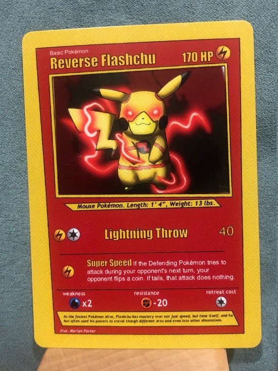 Custom Pokémon Card Reverse Flashchu reverse Flash Pikachu - Etsy