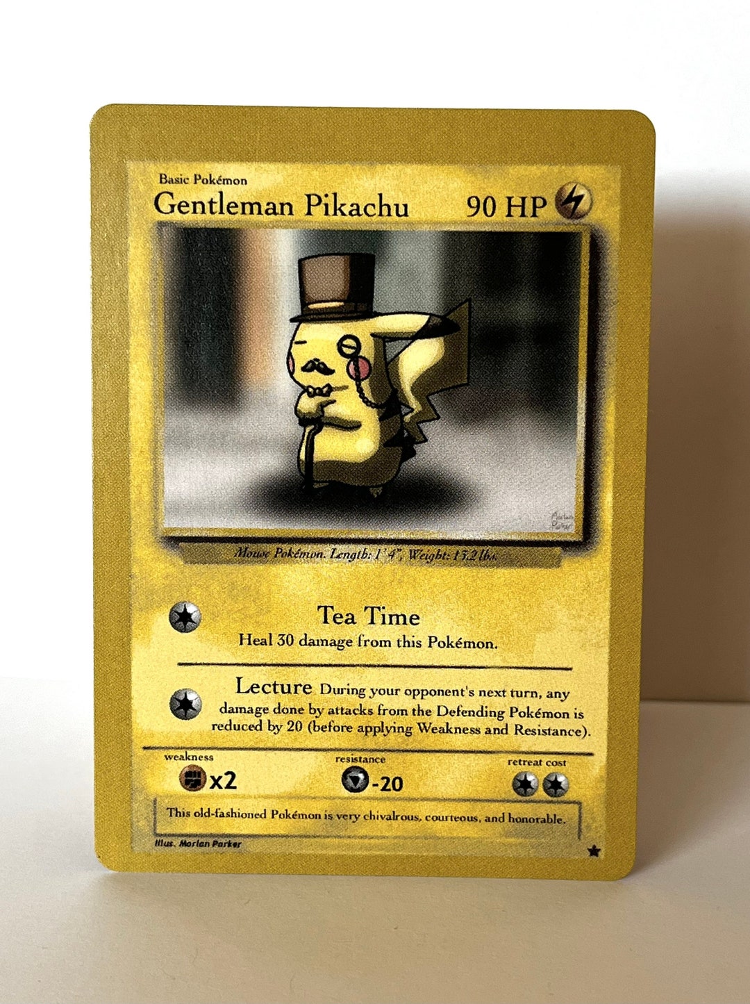 Custom Pokémon Card Gentleman Pikachu - Etsy