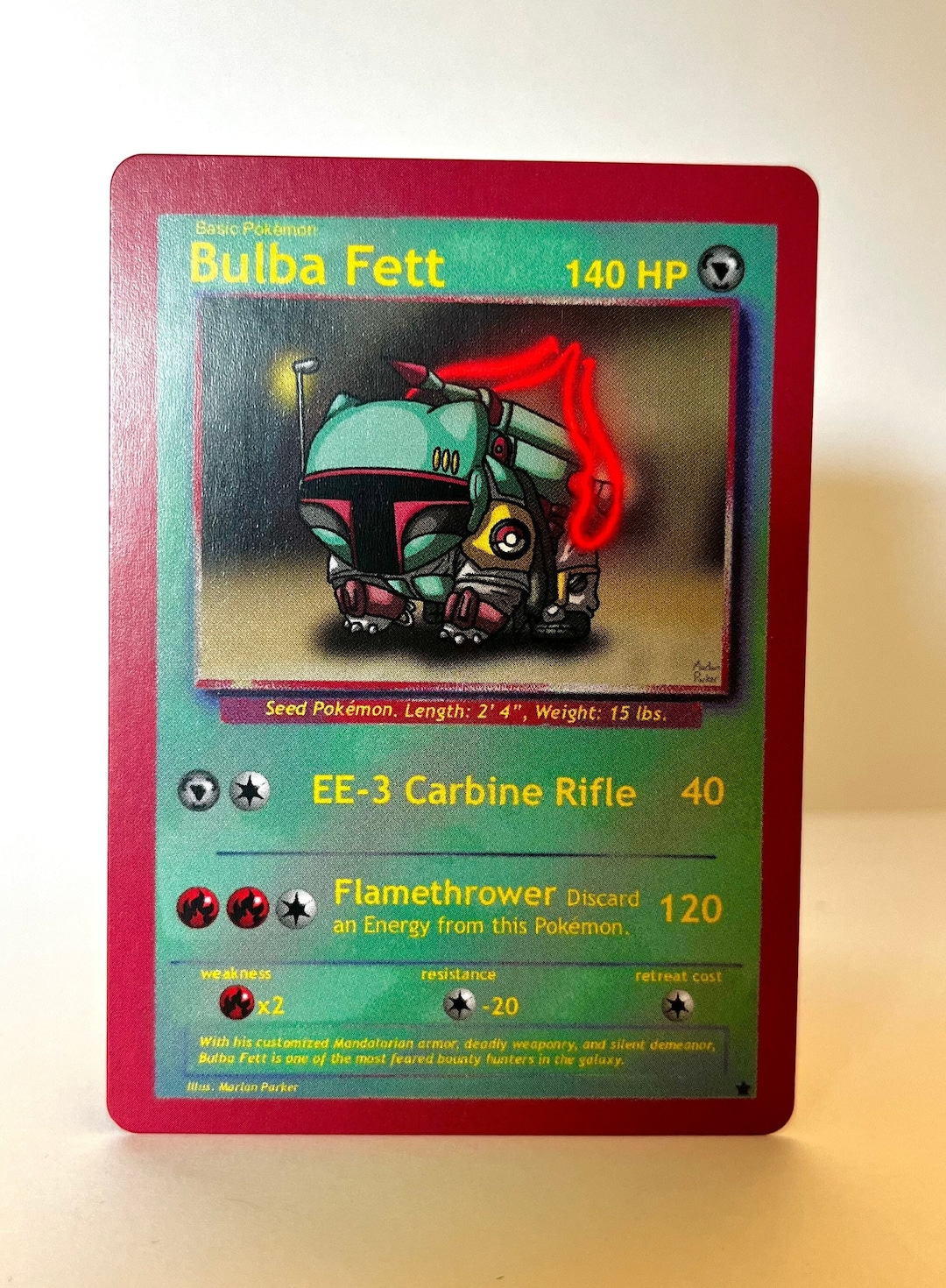 Custom Pokémon Card Bulba Fett (boba Fett Bulbasaur) - Etsy
