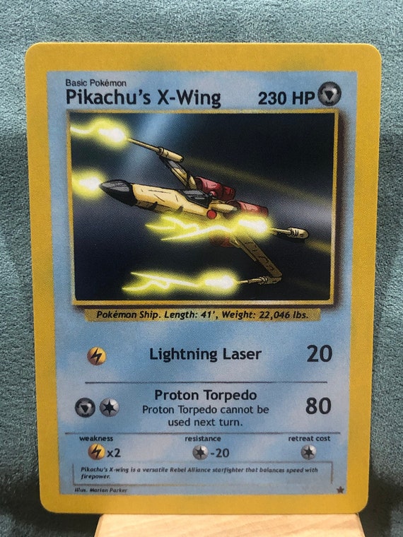 Custom Pokemon Card Pikachu's X-wing | Etsy