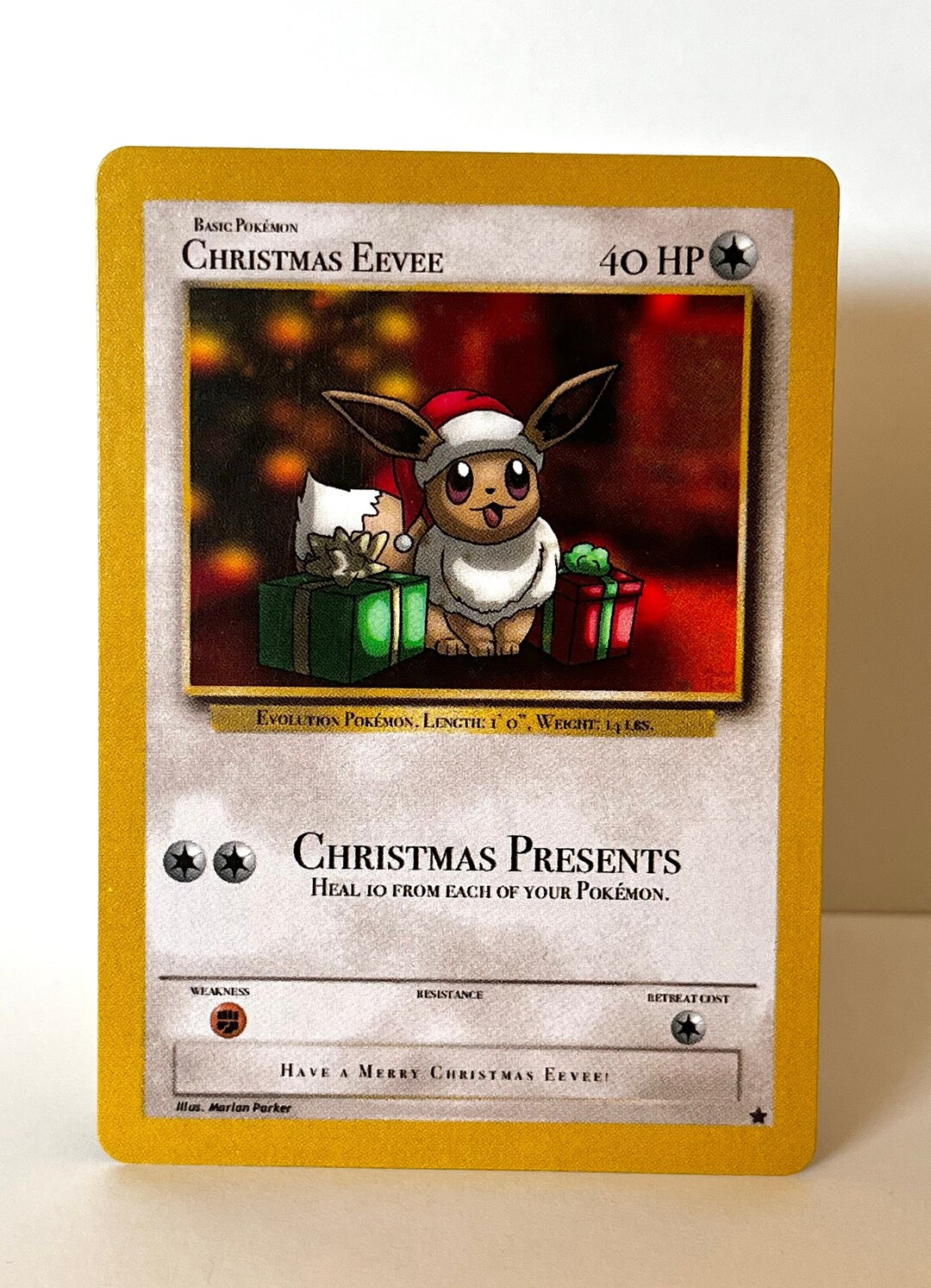 Custom Pokemon Card Christmas Eevee - Etsy