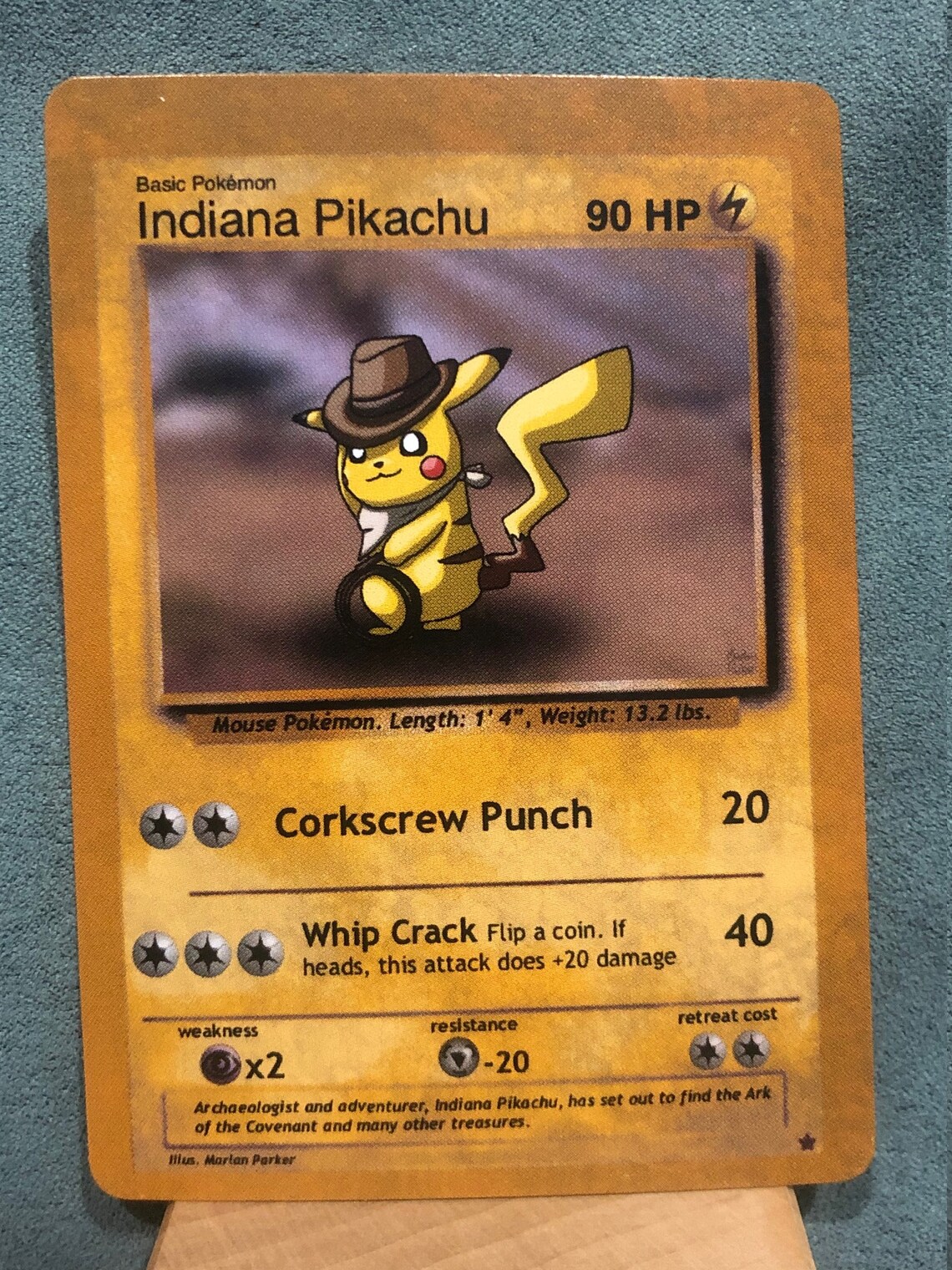 Custom Pokémon Card Indiana Pikachu - Etsy