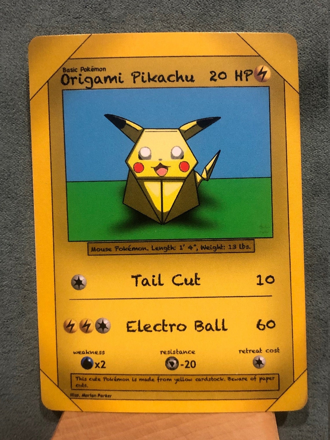 Custom Pokémon Card Origami Pikachu | Etsy