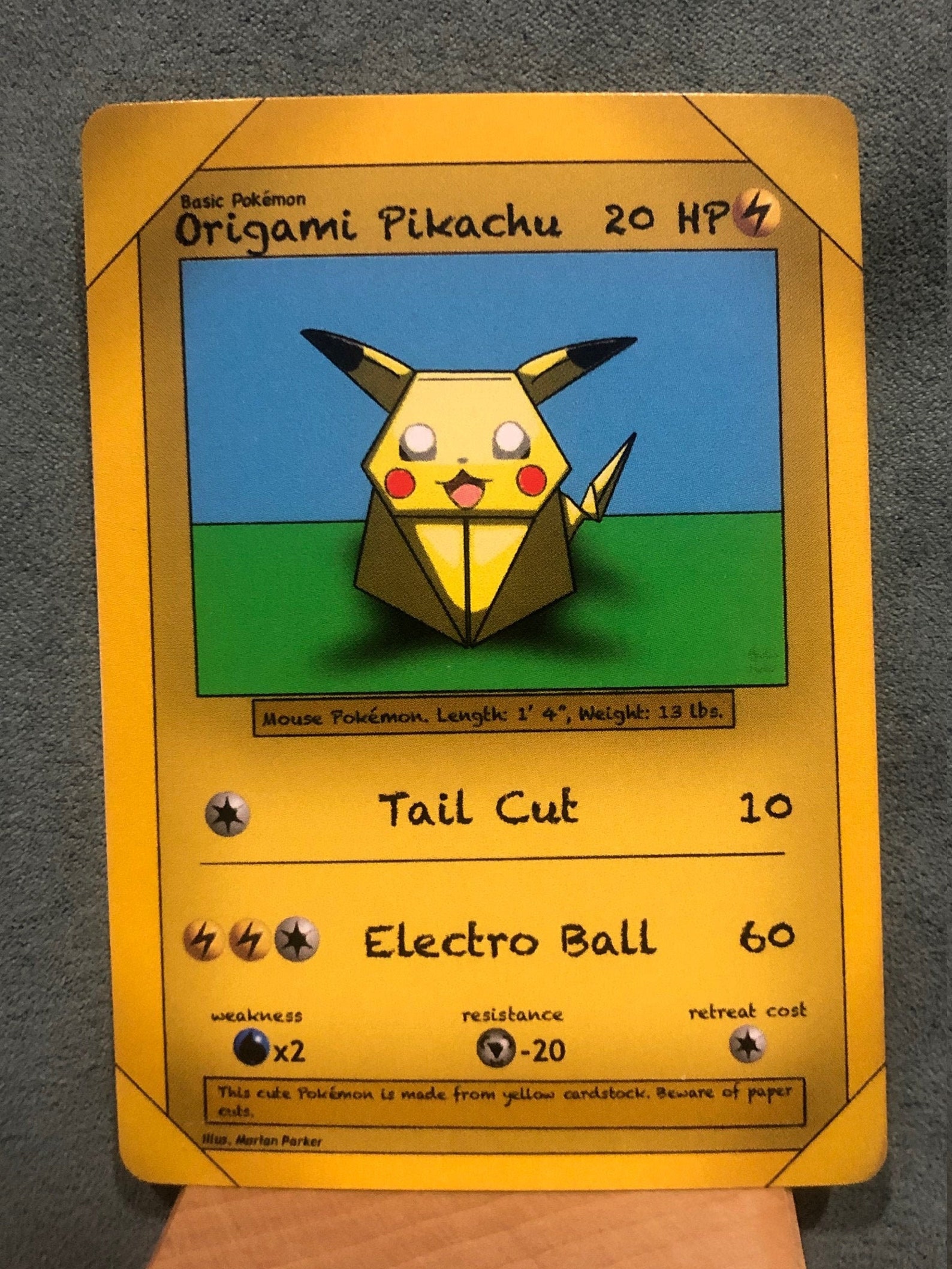 Custom Pokémon Card Origami Pikachu | Etsy