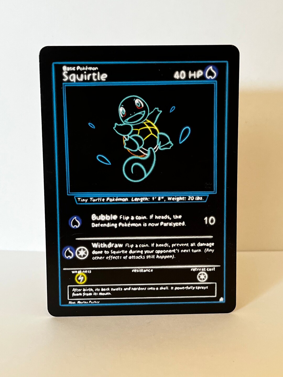 Custom Pokémon Card Neon Squirtle - Etsy