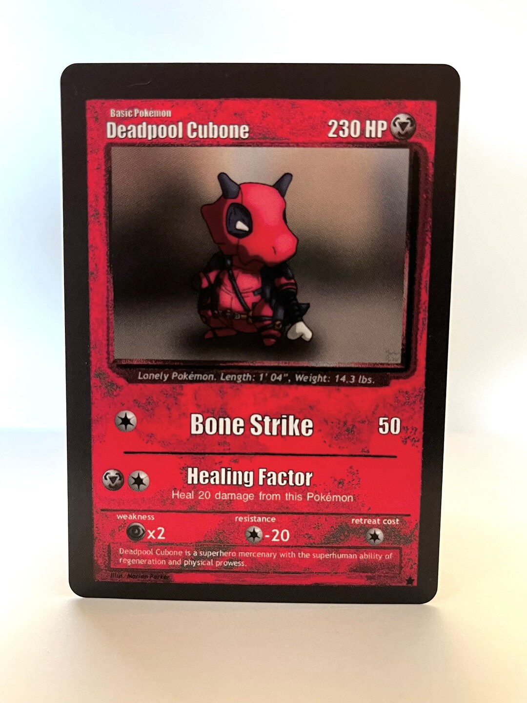 Custom Pokémon Card Deadpool Cubone - Etsy