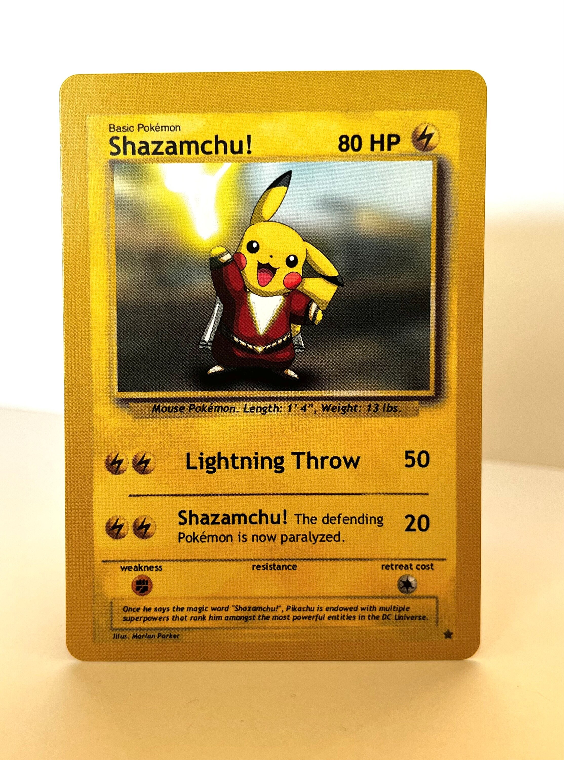 Custom Pokémon Card Shazam Pikachu shazamchu - Etsy