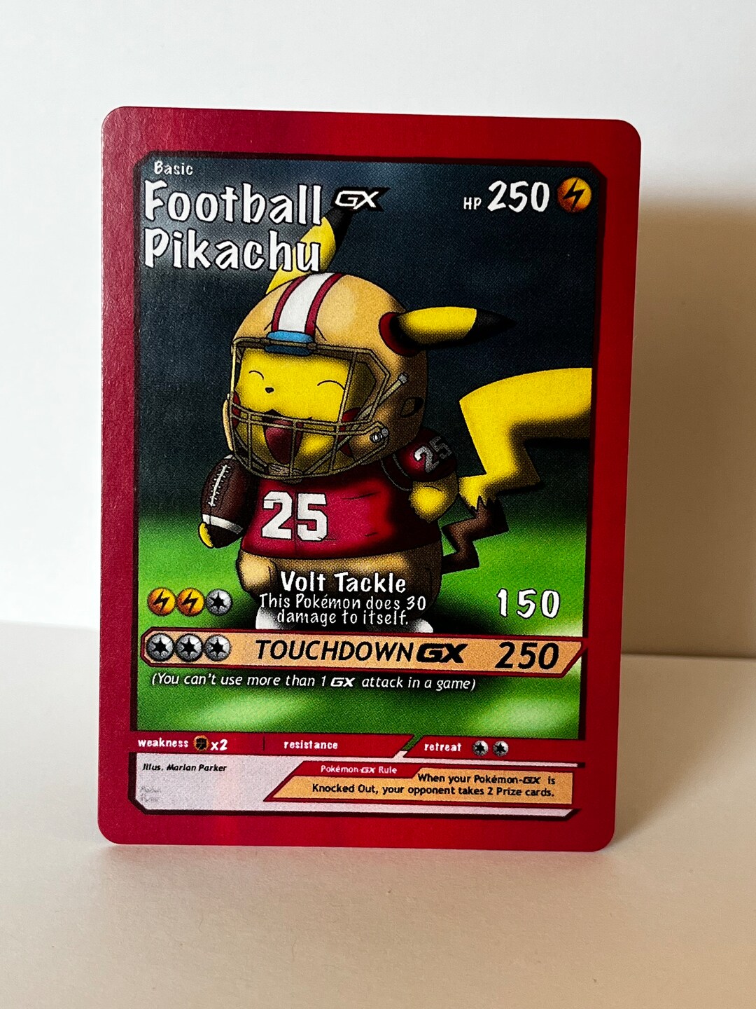 Custom Pokémon Card Football Pikachu (scarlet and Gold) - Etsy