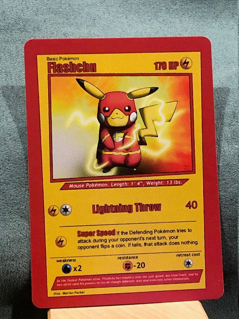 Custom Pokémon Card Flashchu flash Pikachu | Etsy