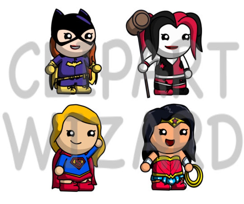 PNG Super Hero Girls Clipart Character Pack 10 Superheroes - Etsy