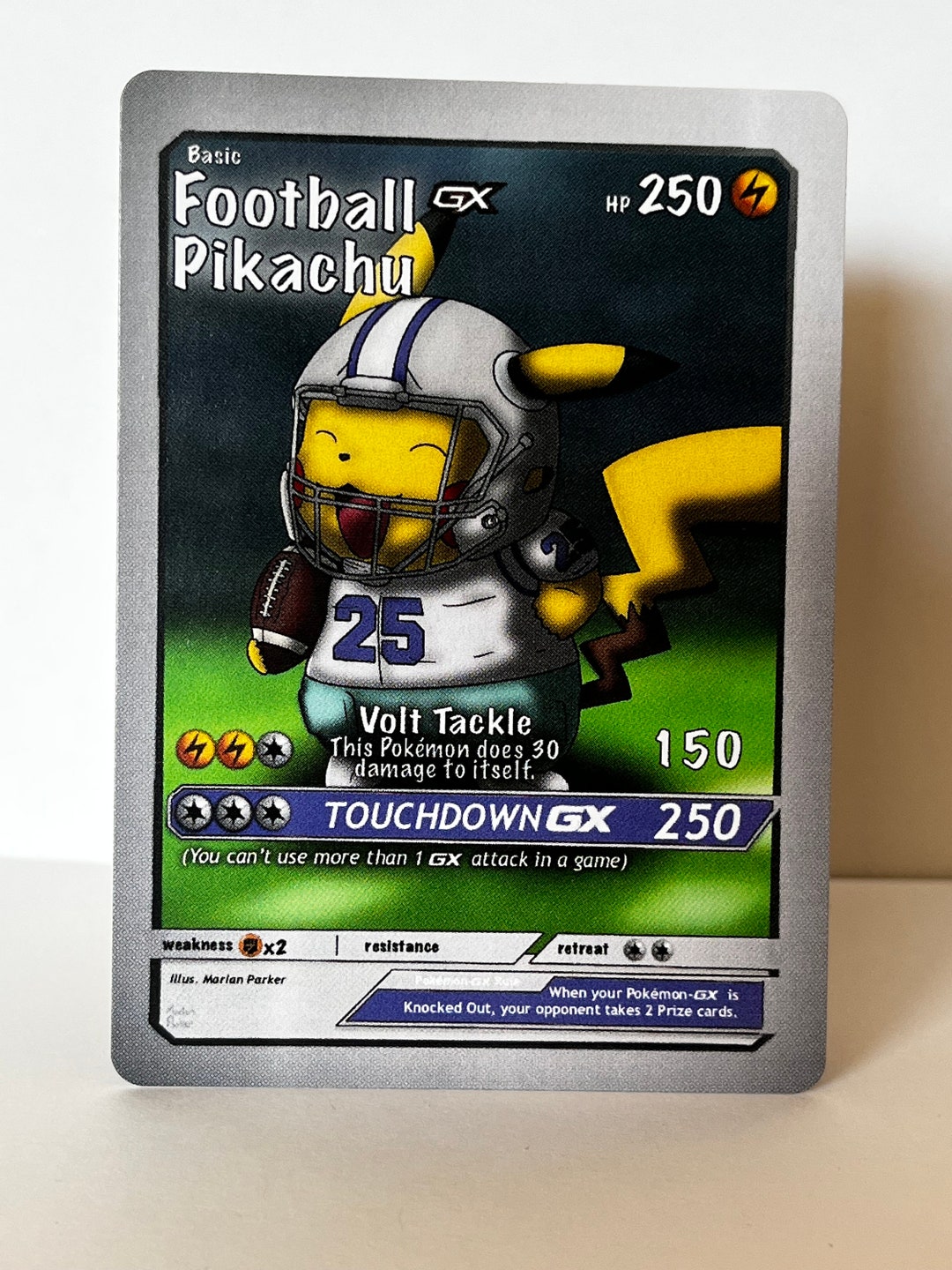 Custom Pokémon Card Football Pikachu (white and Blue) - Etsy