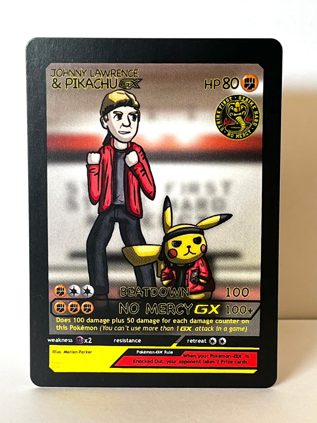Custom Pokémon Card Johnny Lawrence & Pikachu (cobra Kai) - Etsy