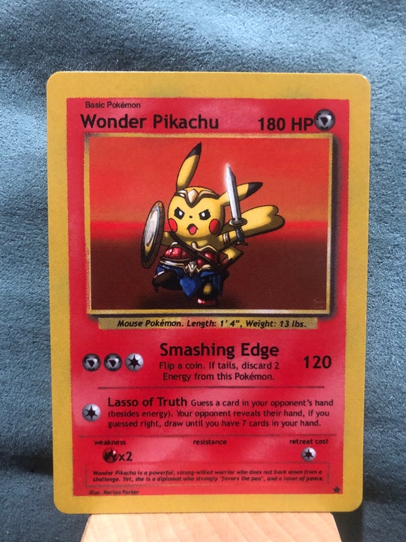 Custom Pokémon Card Wonder Woman Pikachu | Etsy