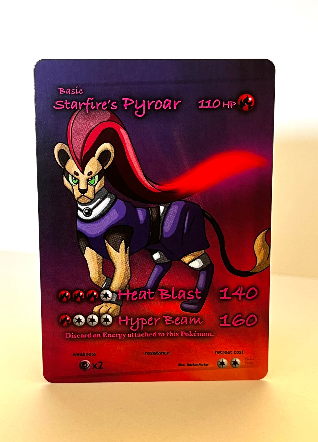 Custom Pokémon Card Starfire's Pyroar - Etsy