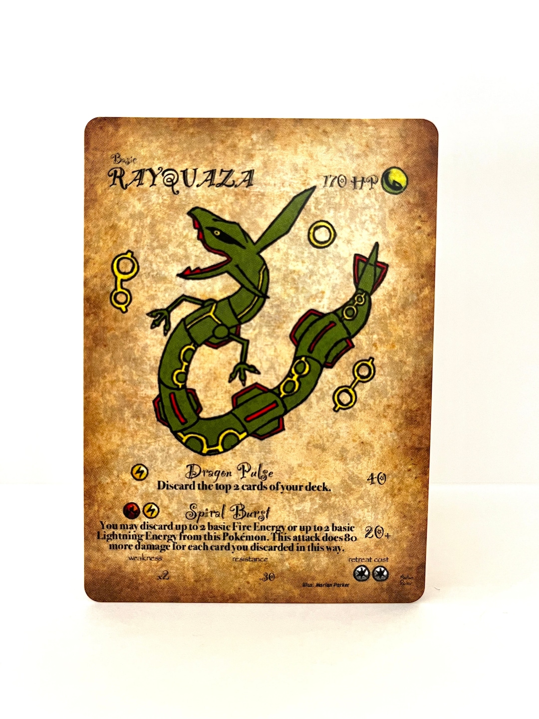 Custom Pokémon Card Ancient Rayquaza - Etsy