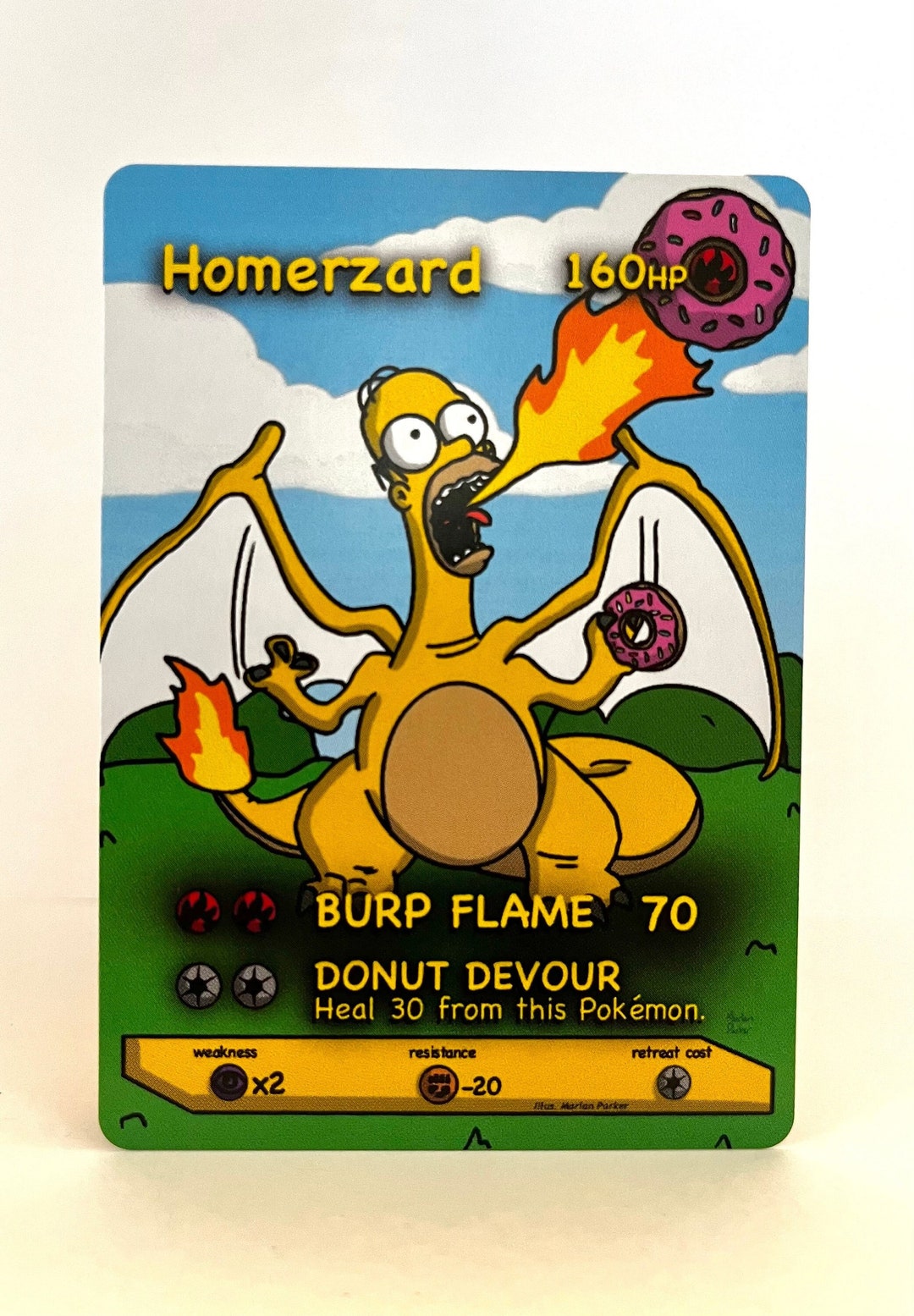 Custom Pokémon Card Full Art Homerzard (homer Simpson Charizard) - Etsy