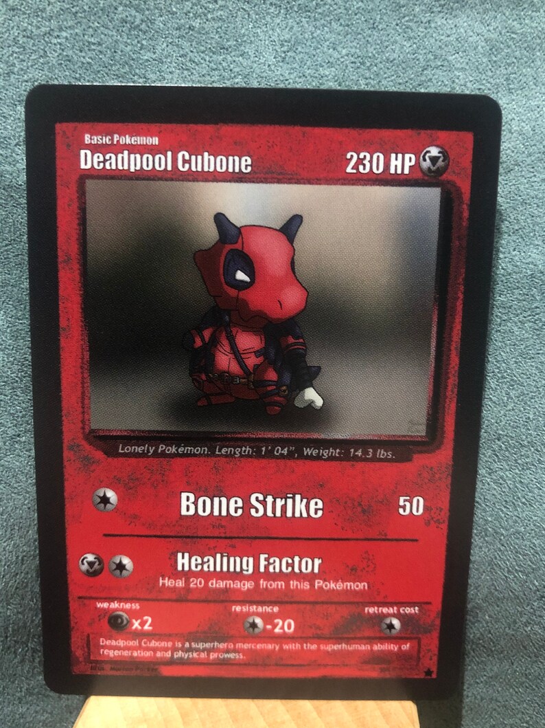 Custom Pokémon Card Deadpool Cubone | Etsy