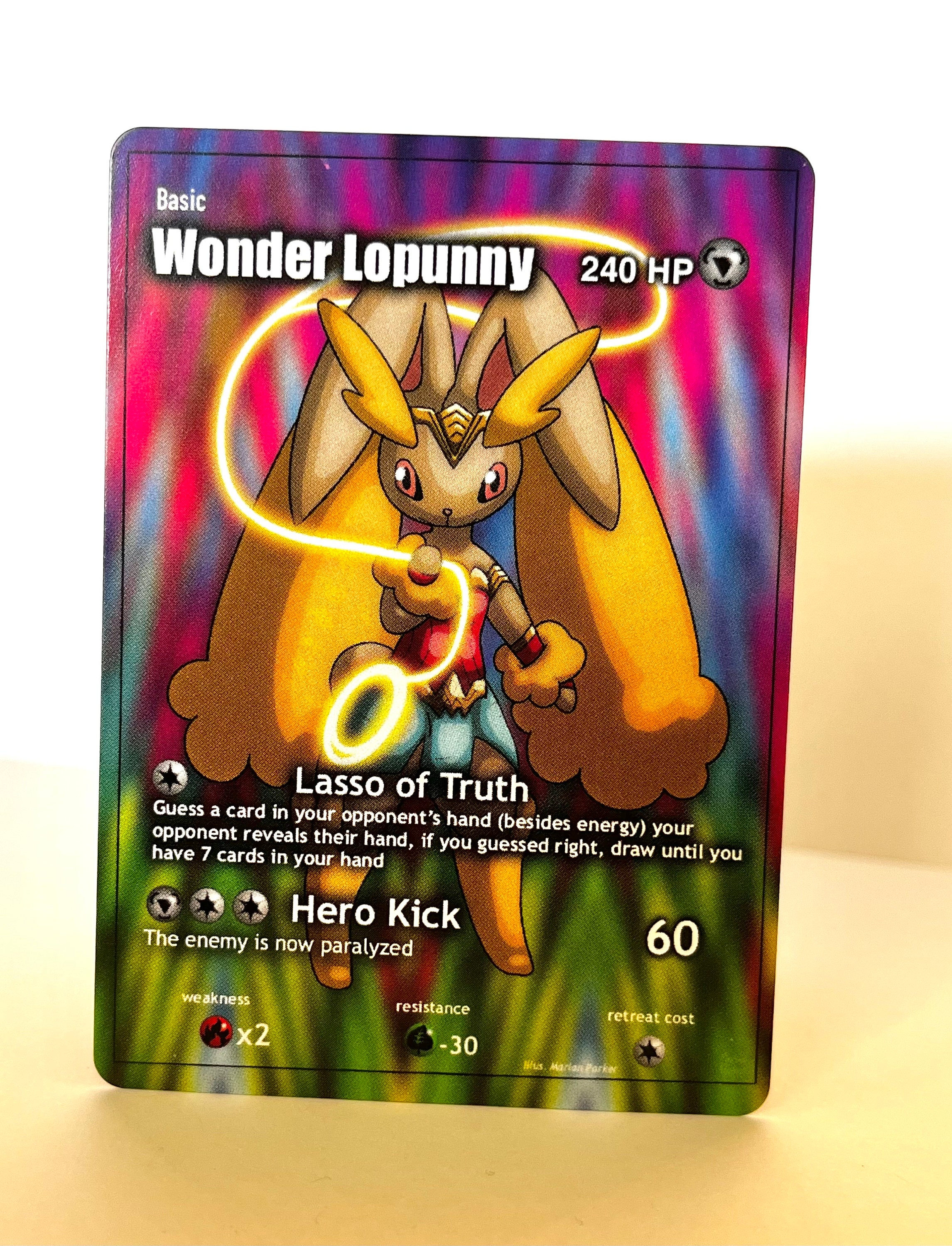 Custom Pokémon Card Wonder Lopunny 1984 - Etsy
