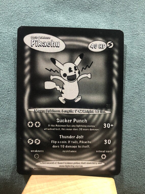 Custom Pokémon Card Classic Cartoon Pikachu - Etsy