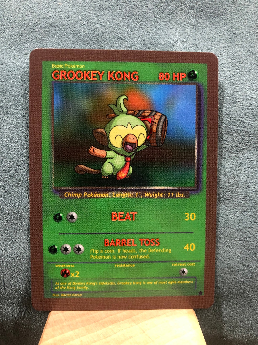 Custom Pokemon Card Grookey Kong Donkey Kong Grookey - Etsy