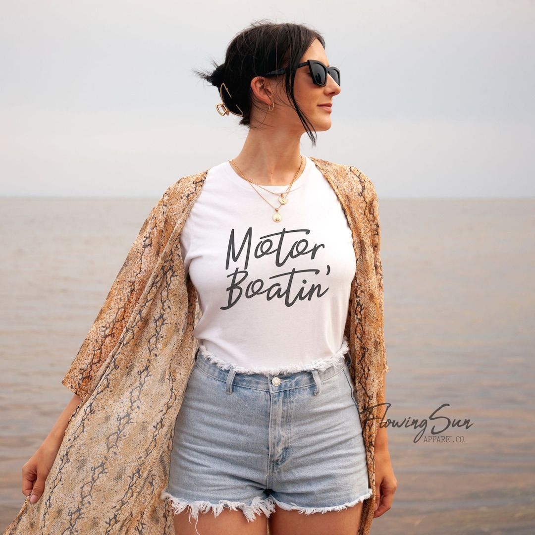 Motor Boatin’, Boating Shirt, Pontoon Shirt,boating Shirts for Women ...