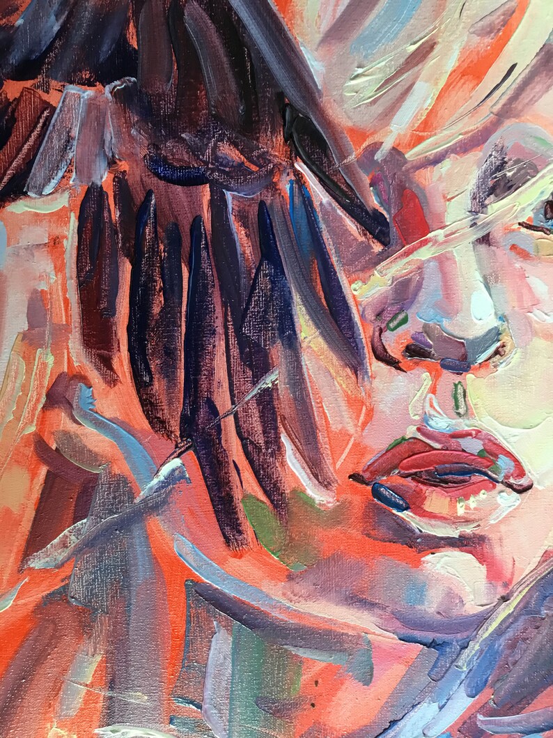 Red Lips Creative Original Painting on Canvas Unique Red - Etsy