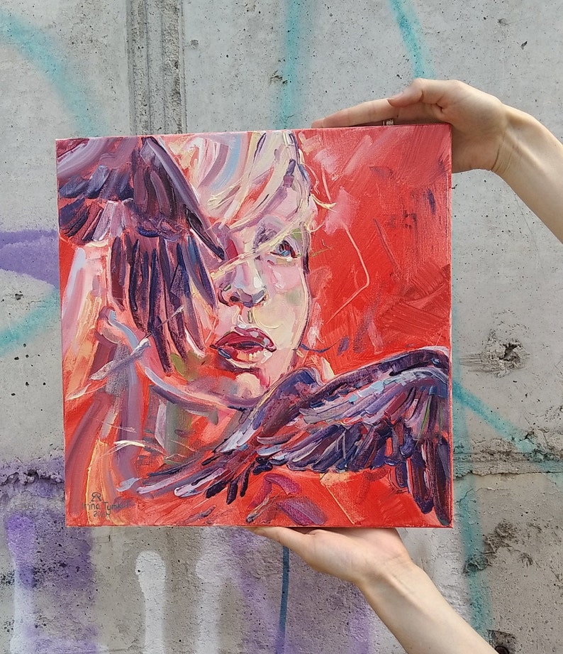 Red Lips Creative Original Painting on Canvas Unique Red - Etsy